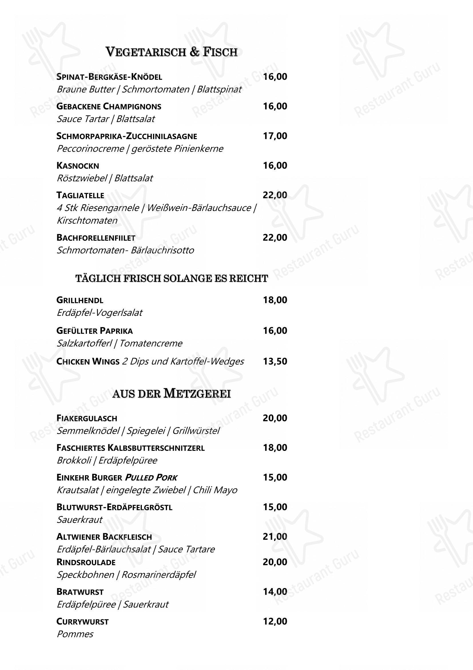 Speisekarte von Friesacher Einkehr restaurant, Anif