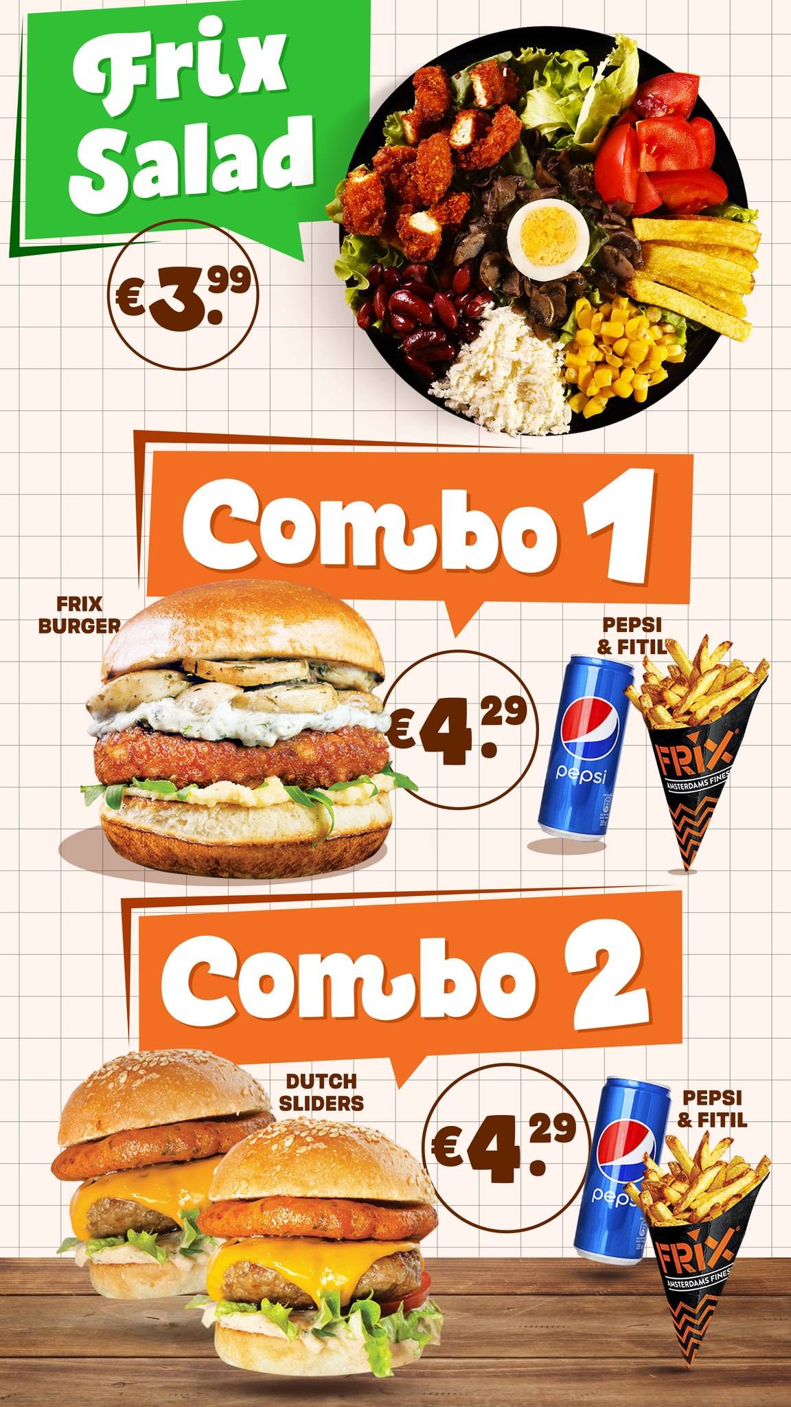 Menu at Frix - Amsterdams Finest restaurant, Prishtina