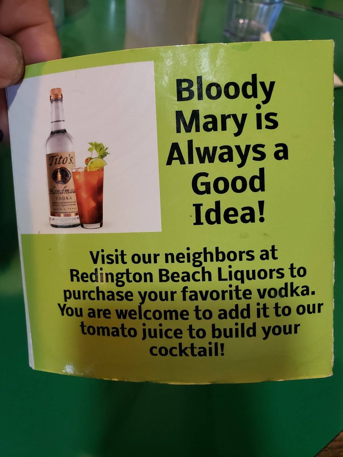 Menu at Frog Pond restaurant, North Redington Beach