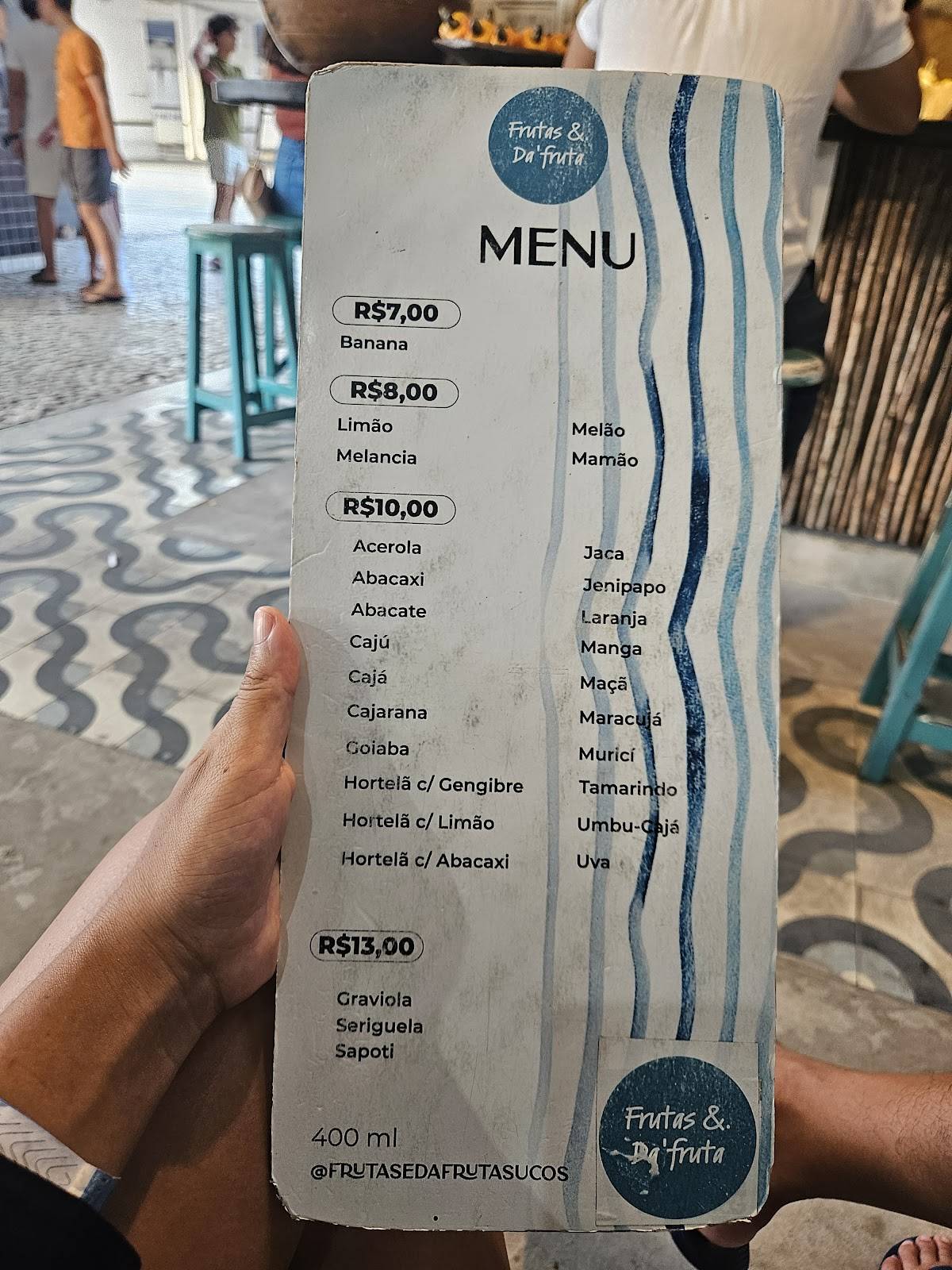 Menu em Frutas e Da Fruta pub & Bar, Fortaleza