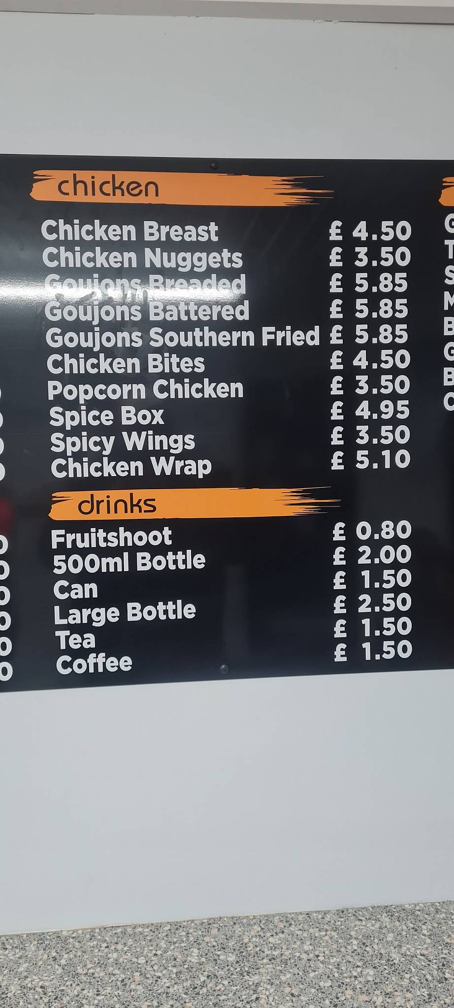 Menu at Fry-R-Tuck restaurant, Kilrea