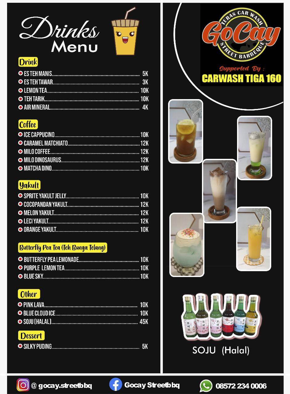 Menu at GOCAY STREET BBQ, Kudukeras