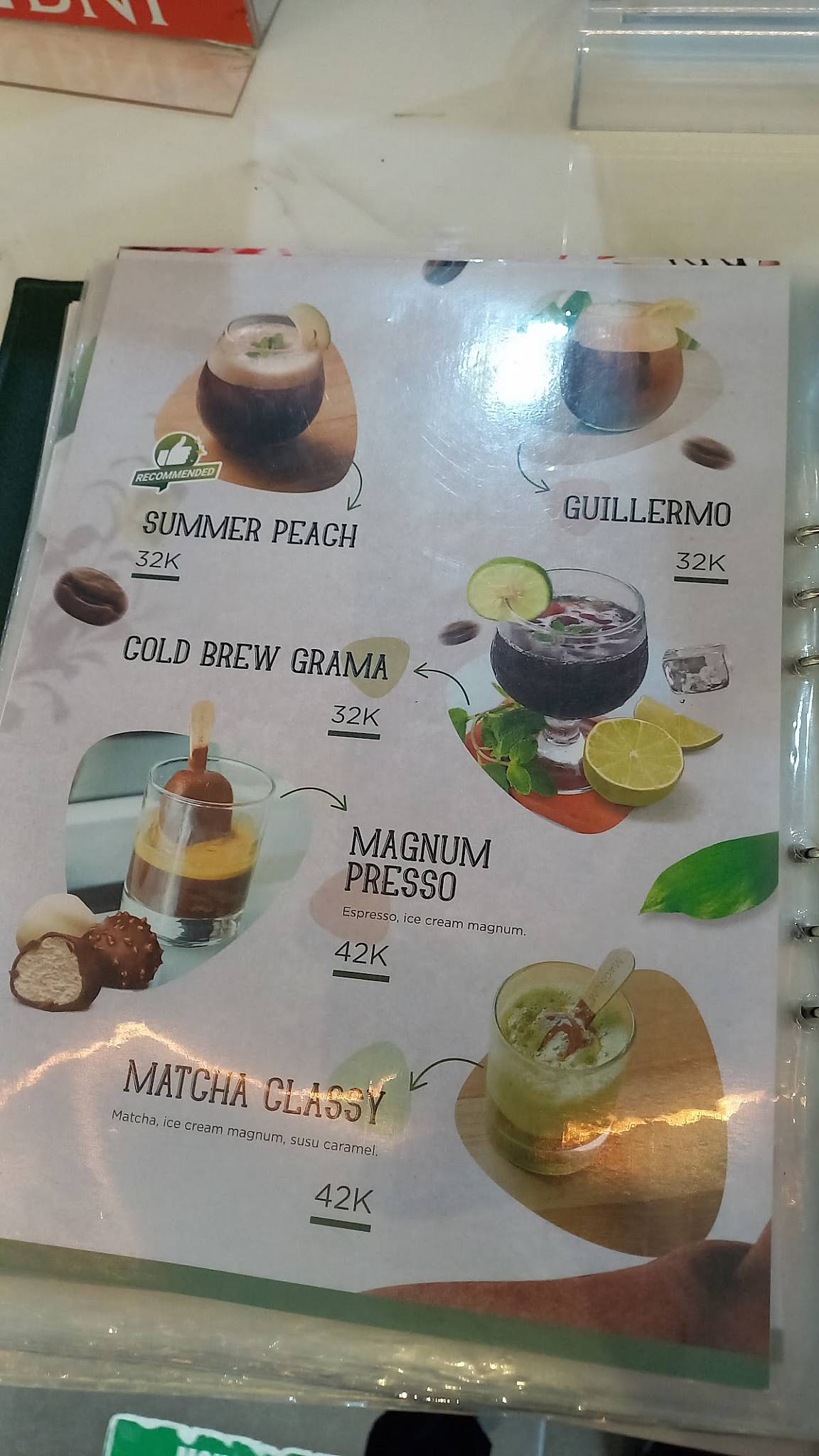 Menu at GRAMA SPHERE COFFEE, Medan