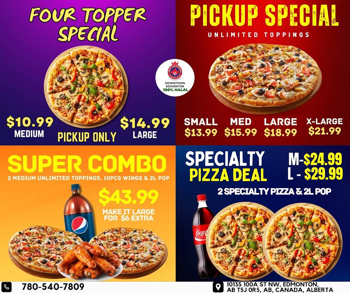 Menu at GREAT CANADIAN PIZZA & DONAIR 100% HALAL restaurant, Edmonton