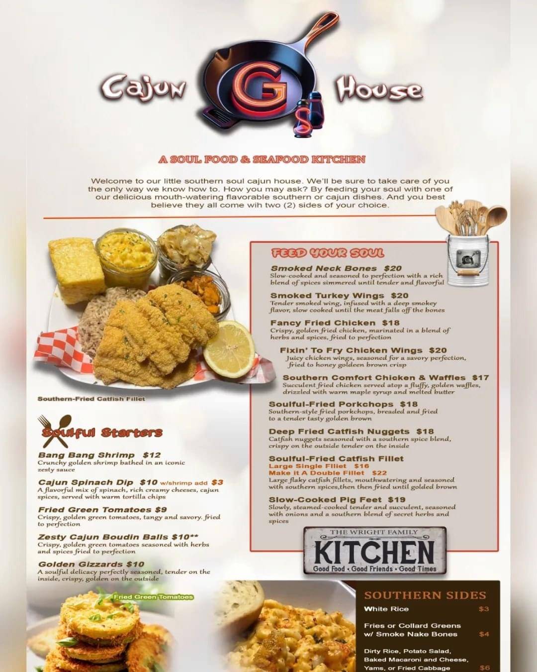 Menu at G’S Cajun House restaurant, El Paso