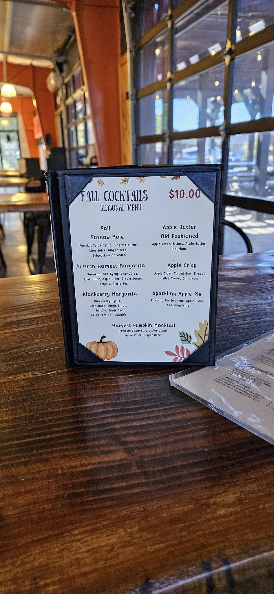 Menu at Gallant Fox Brewing pub & bar, Mount Washington