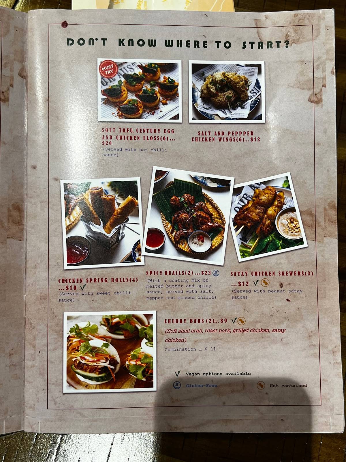 Menu at Gạo Restaurant, Croydon Park