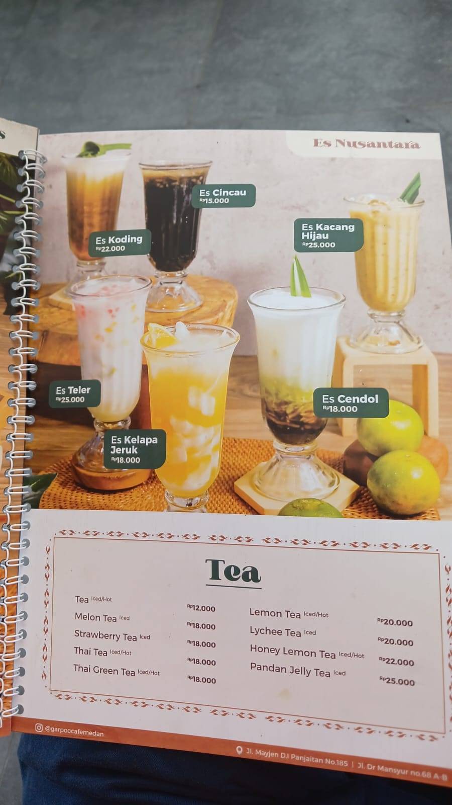 Menu at Garpoo Cafe, Medan, Jl. Jend. D.I Panjaitan No.185