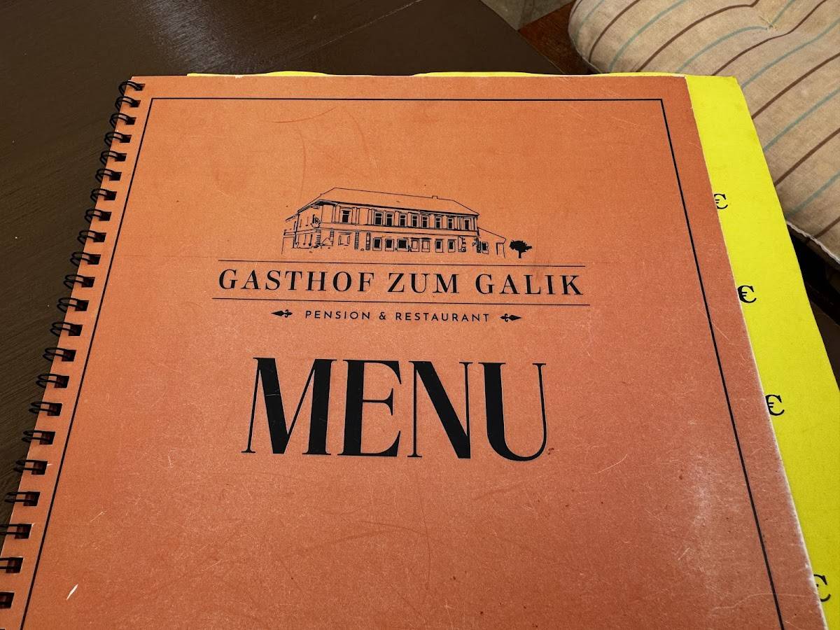 Speisekarte von Gasthof zum Galik restaurant, Großkrut