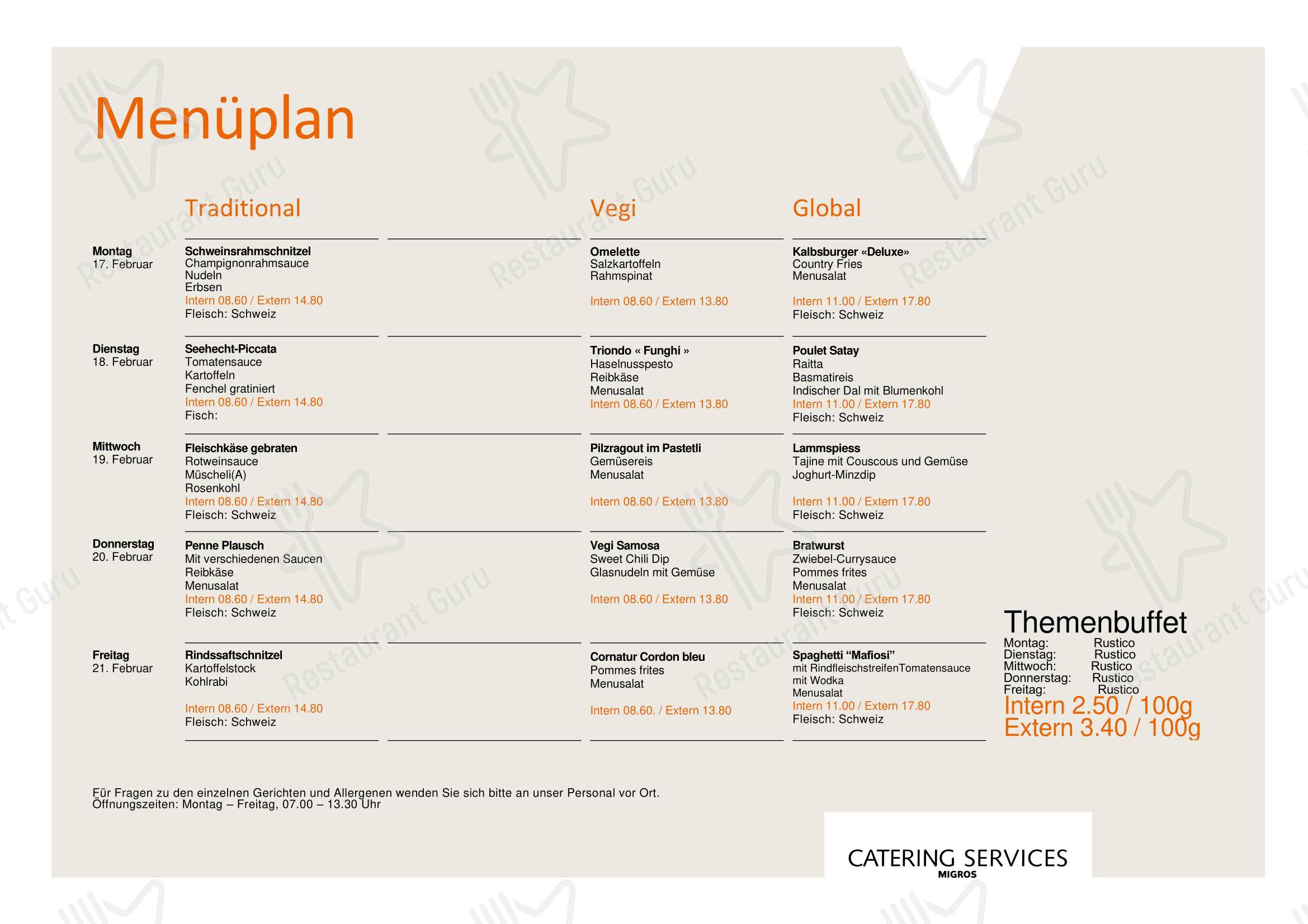 Menu at Gastronomie - Personalrestaurant Torondo ABB / Bombardier ...