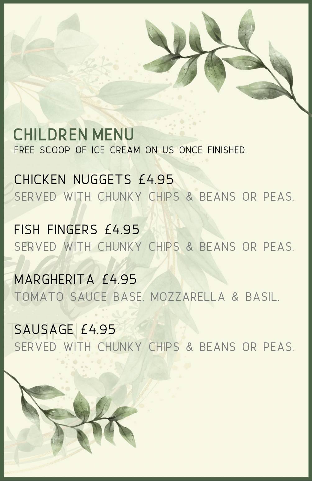 Menu at The Fellsider pub & bar, Gateshead