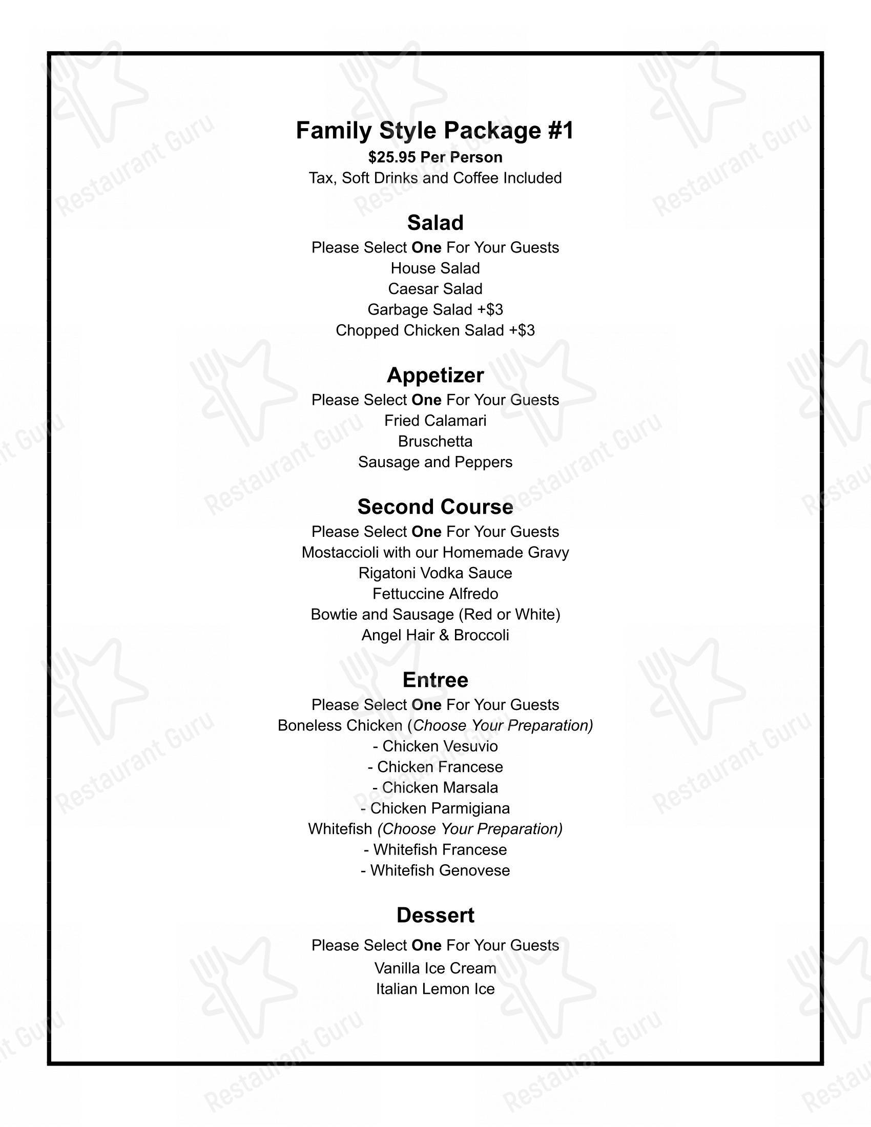 Menu at Gatto's Italian Restaurant & Bar, Tinley Park, 183rd St