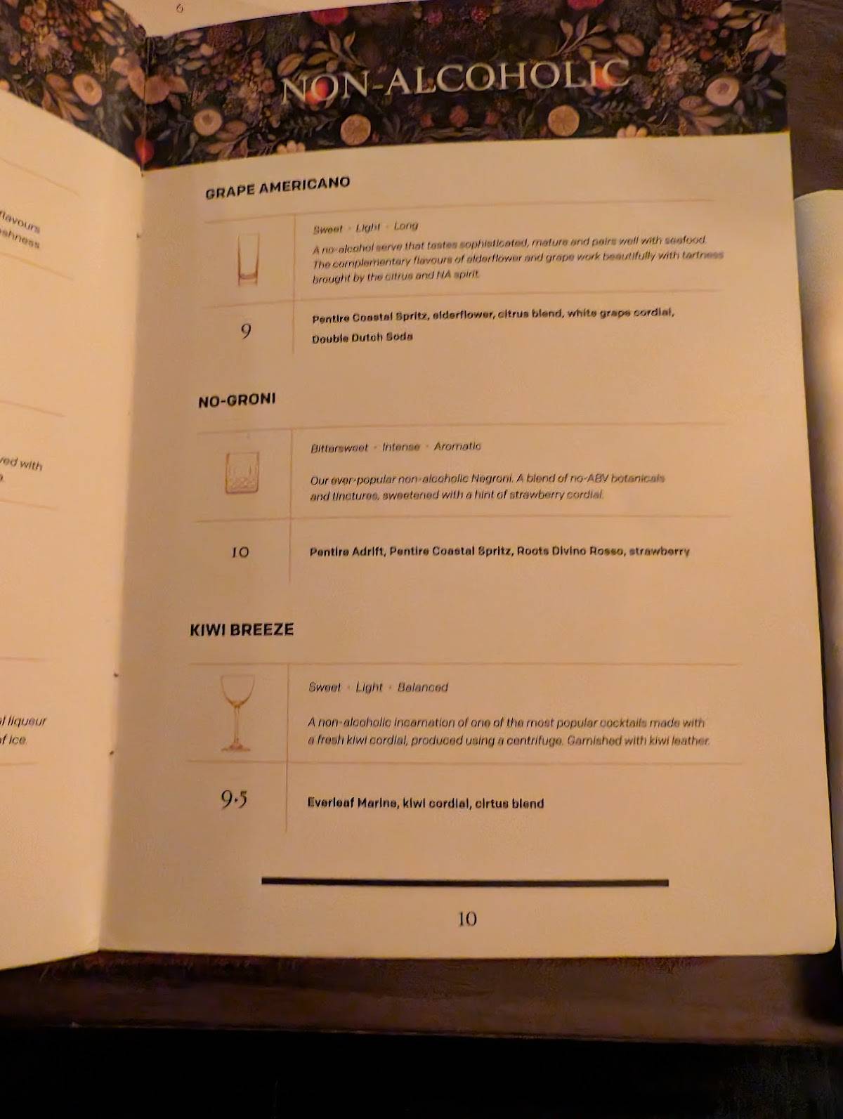 Menu at Gaucho Covent Garden steakhouse, London