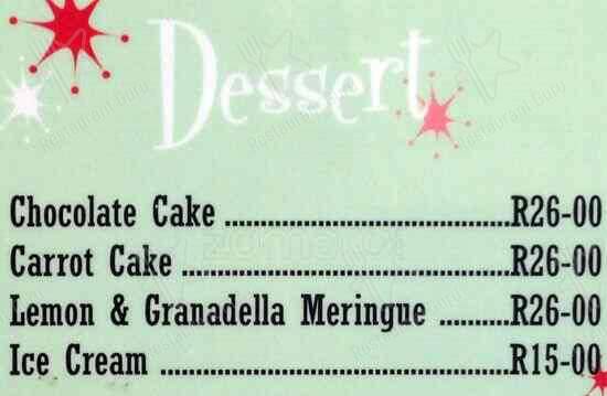 Menu at Hungry Camel cafe, George, 16B Multi Centre