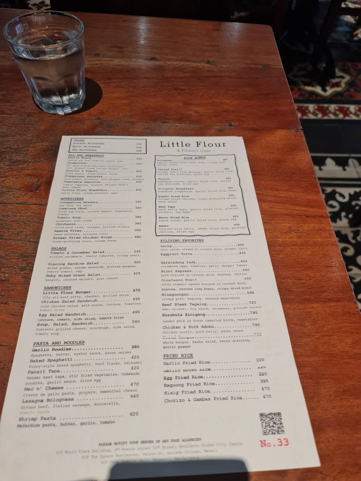 Menu at George and Onnie's - Salcedo Village cafe, Makati, Salcedo Village