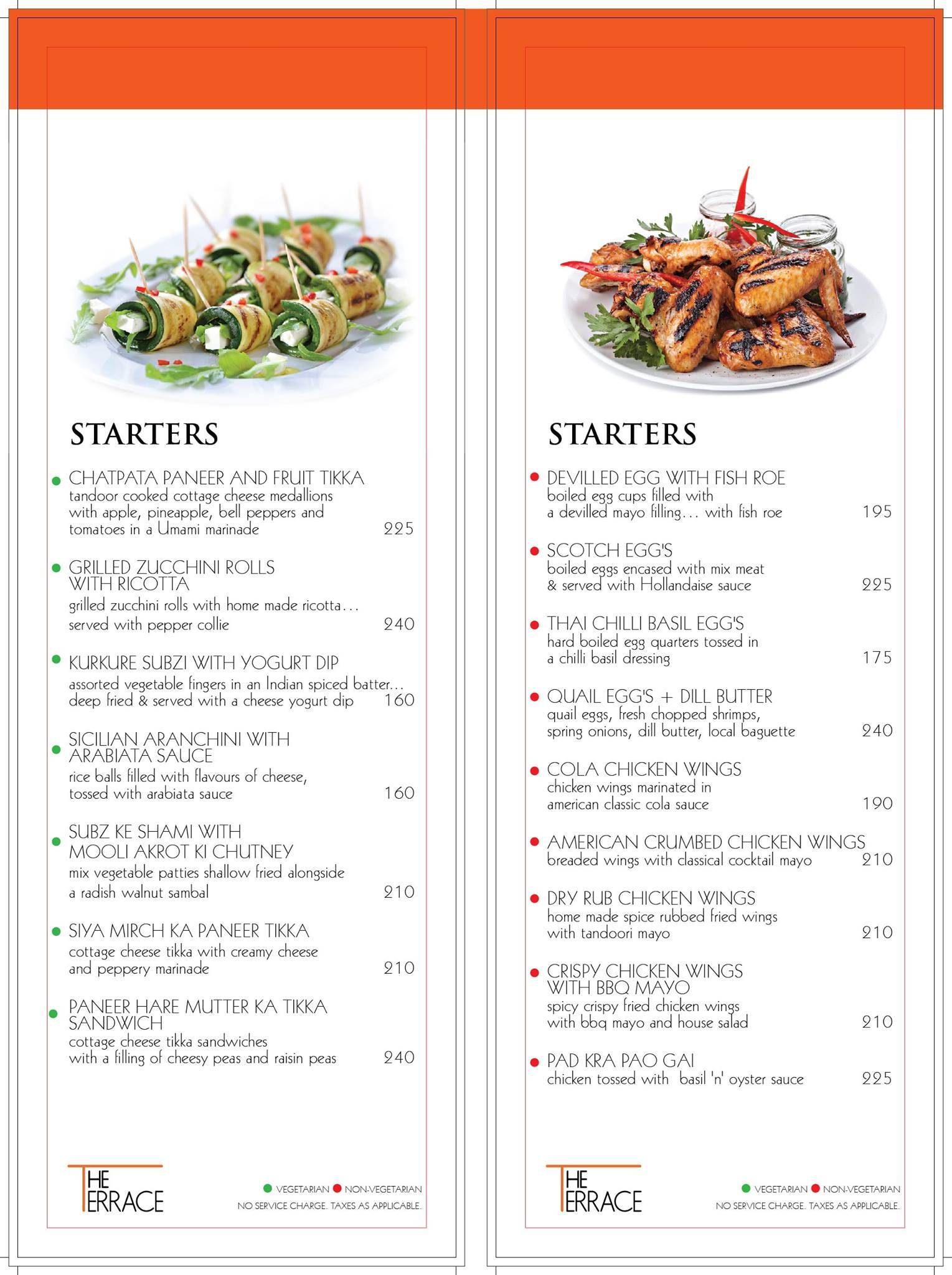 Menu at The Terrace at Gilly's Redefined, Bengaluru