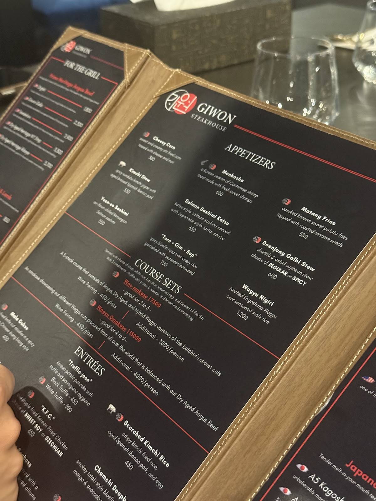 Menu at Giwon Korean Steakhouse, Taguig
