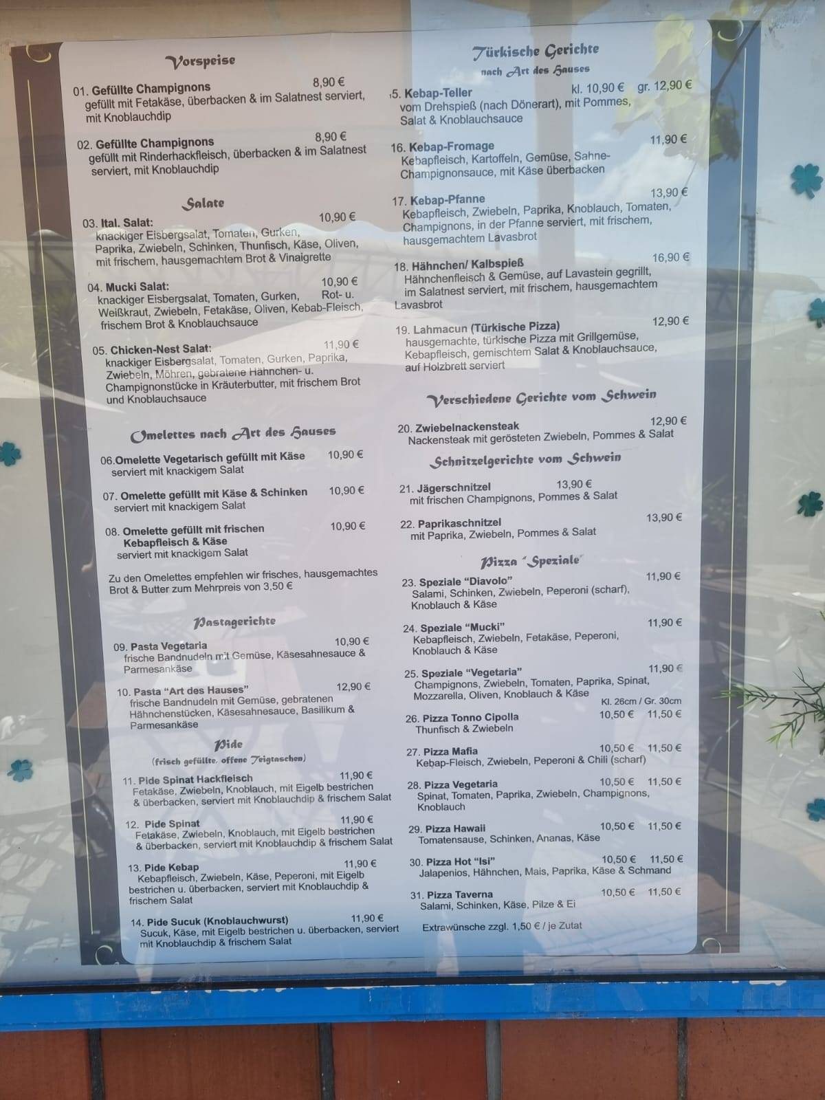 Speisekarte von Gleis 3/4 restaurant, Boppard