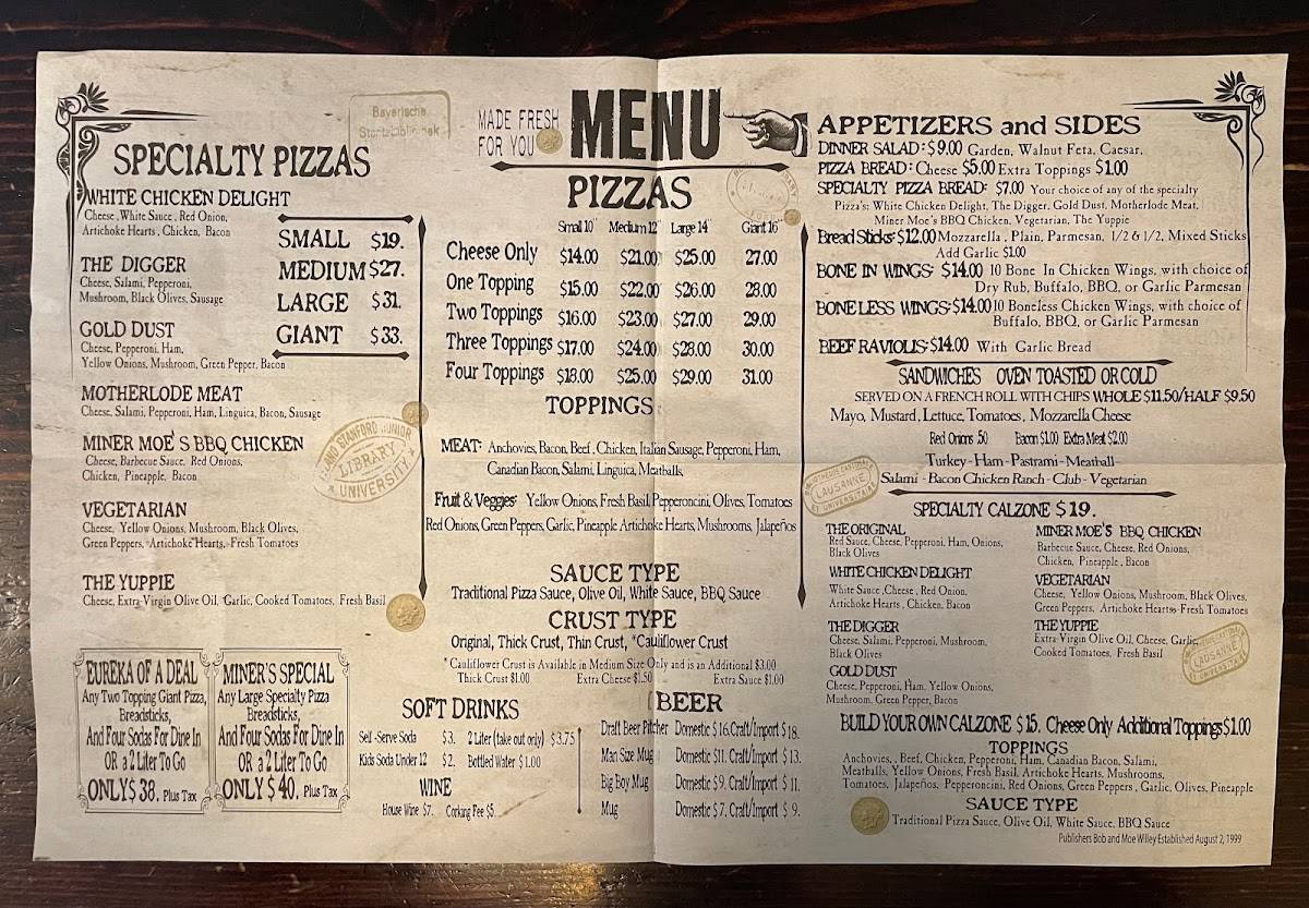 Menu at Gold Dust Pizza Ripon pizzeria, Ripon