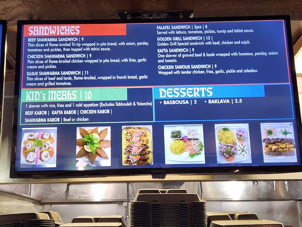 Menu at GOLDEN GRILL ( Syrian & Lebanese) cuisine restaurant, Fresno