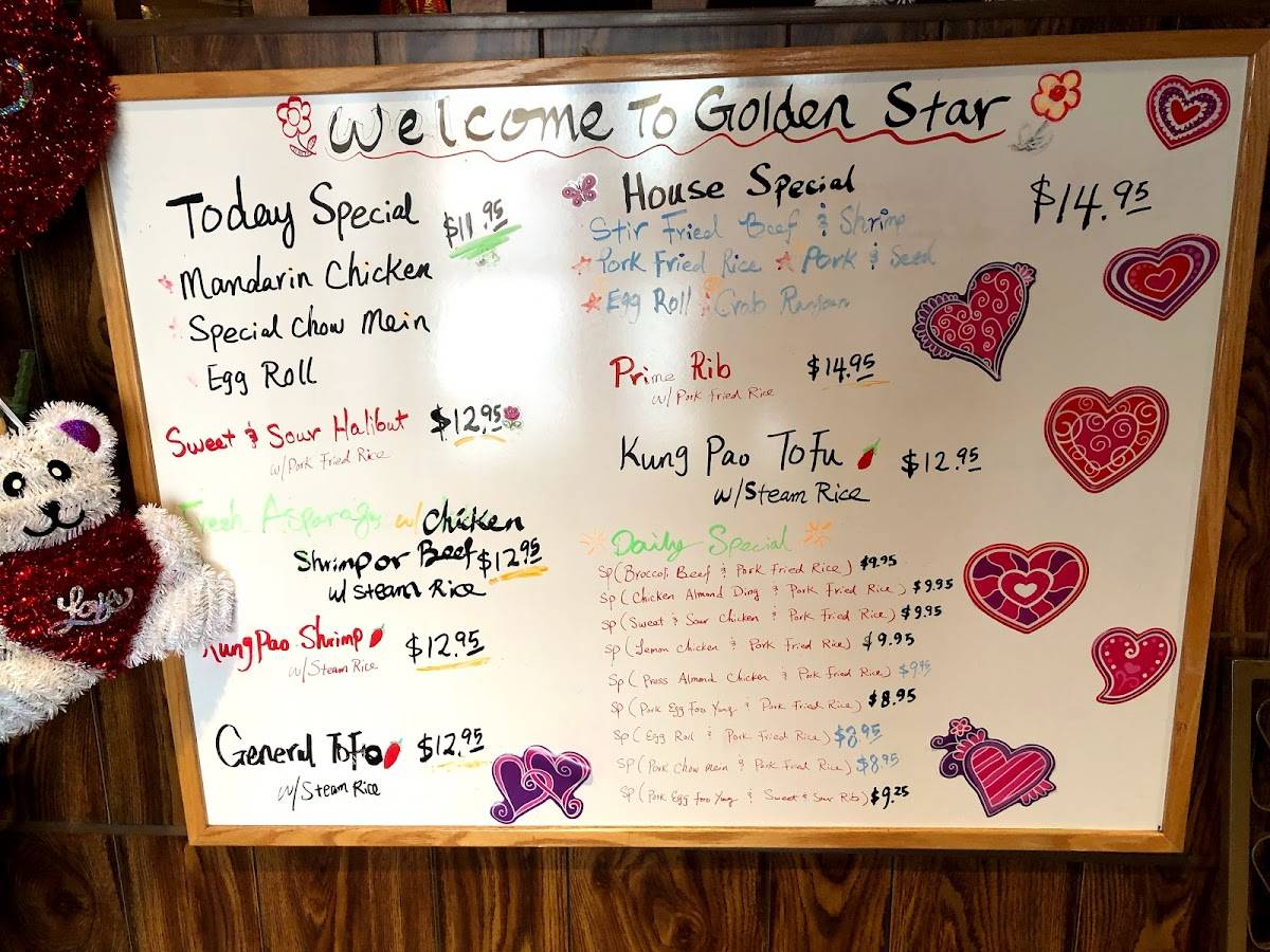 Menu at Golden Star Restaurant, Boise