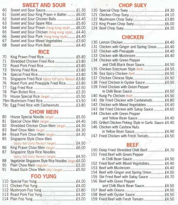Menu at Golden Valley Chinese Takeaway (Order Online) fast food, West ...