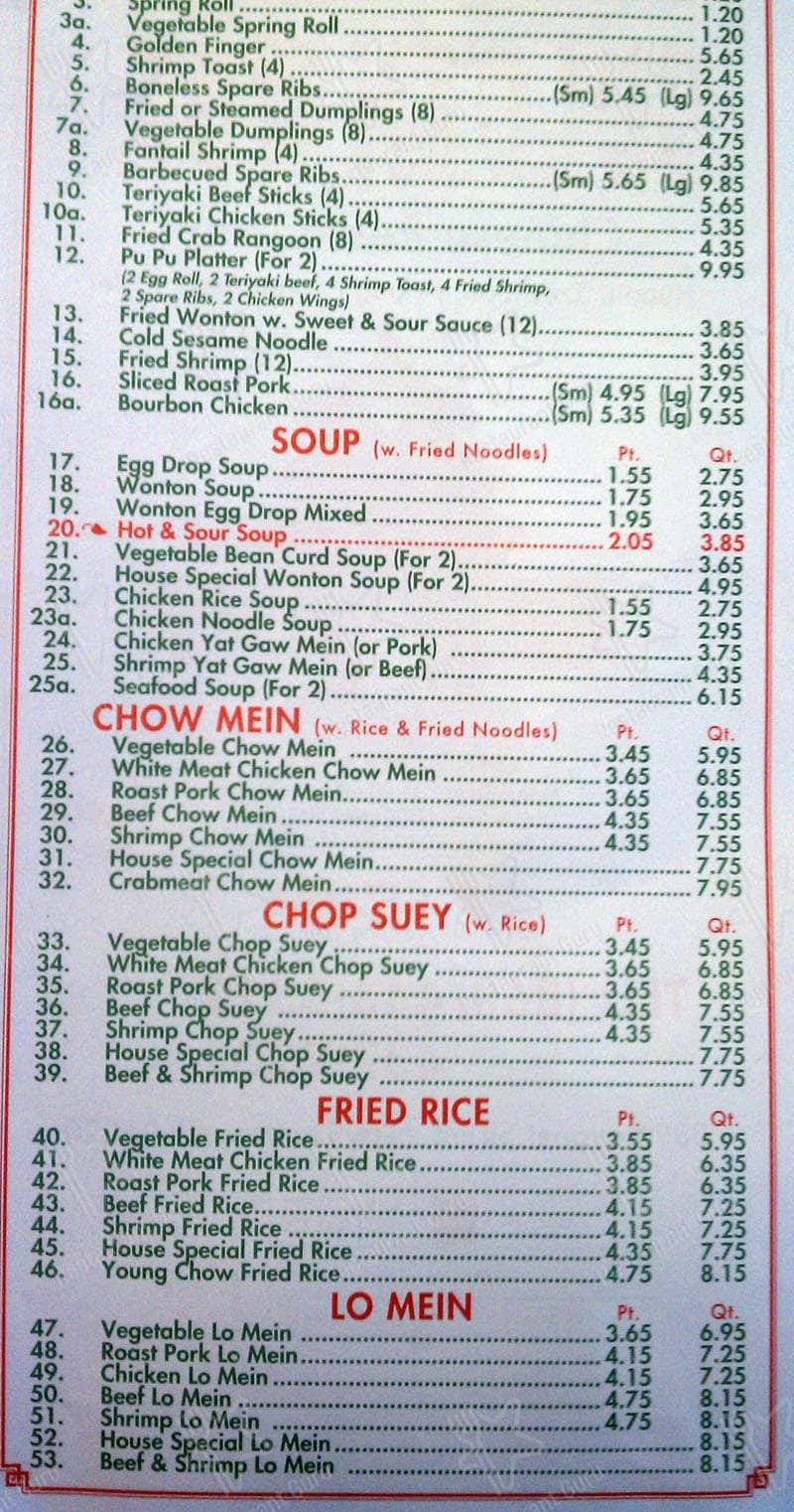Menu at Golden Wok restaurant, New London, 353 Colman St