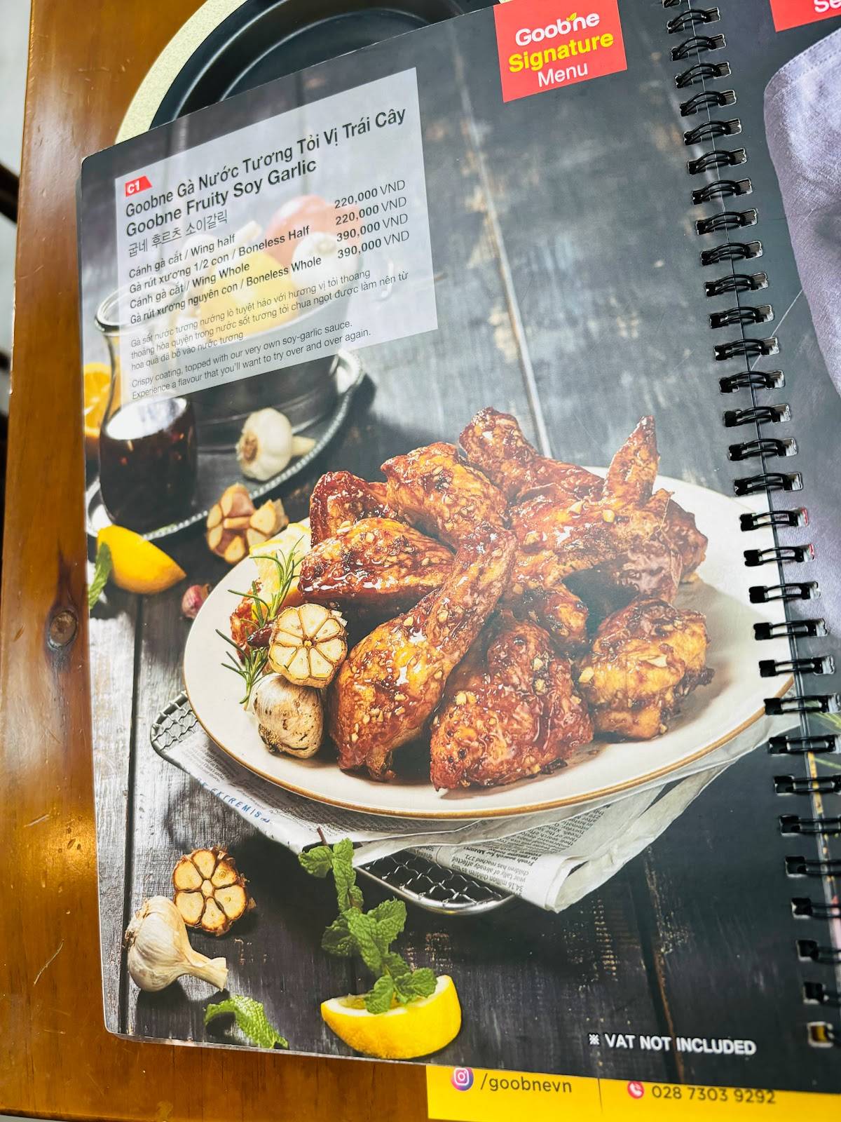 Menu at Goobne Chicken - Nguyễn Thị Thập restaurant, Ho Chi Minh City