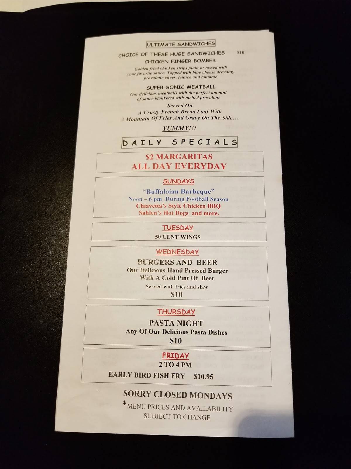 Menu at Good Time Charlie's Bar and Grill, Englewood