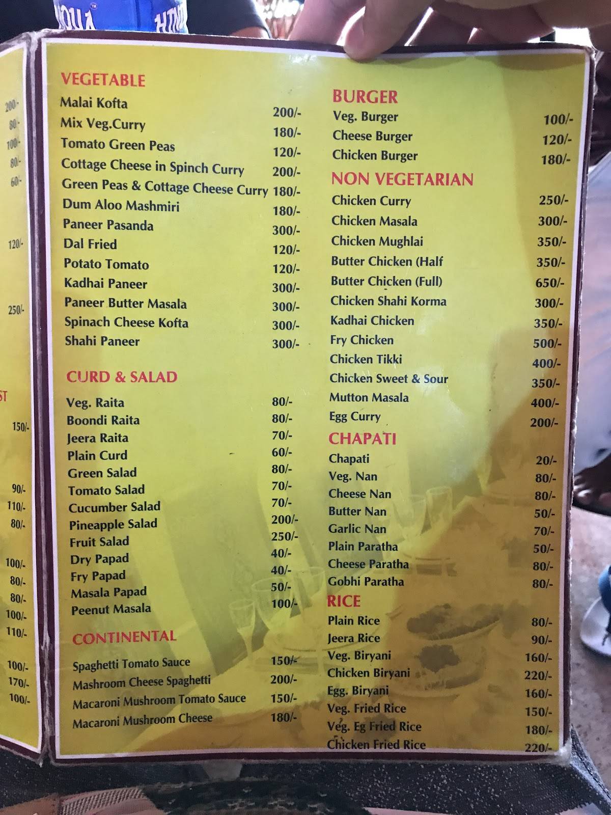 Menu at Good Vibes Cafe, Agra