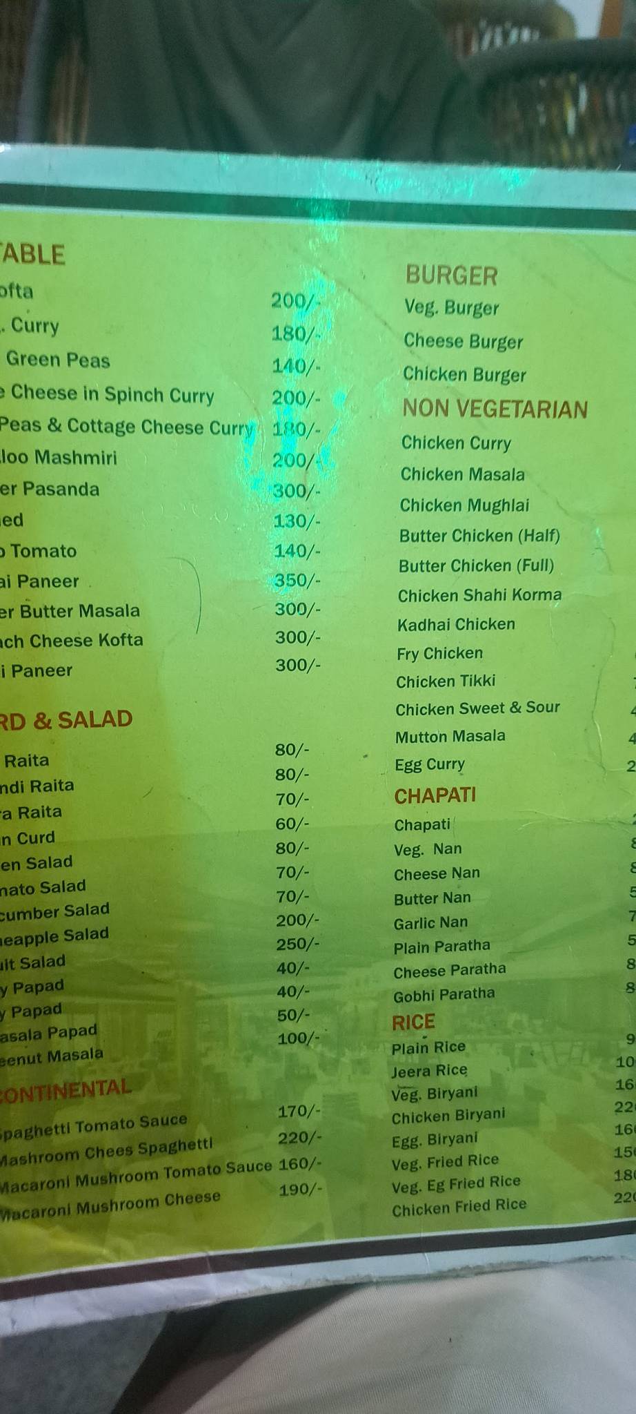 Menu at Good Vibes Cafe, Agra