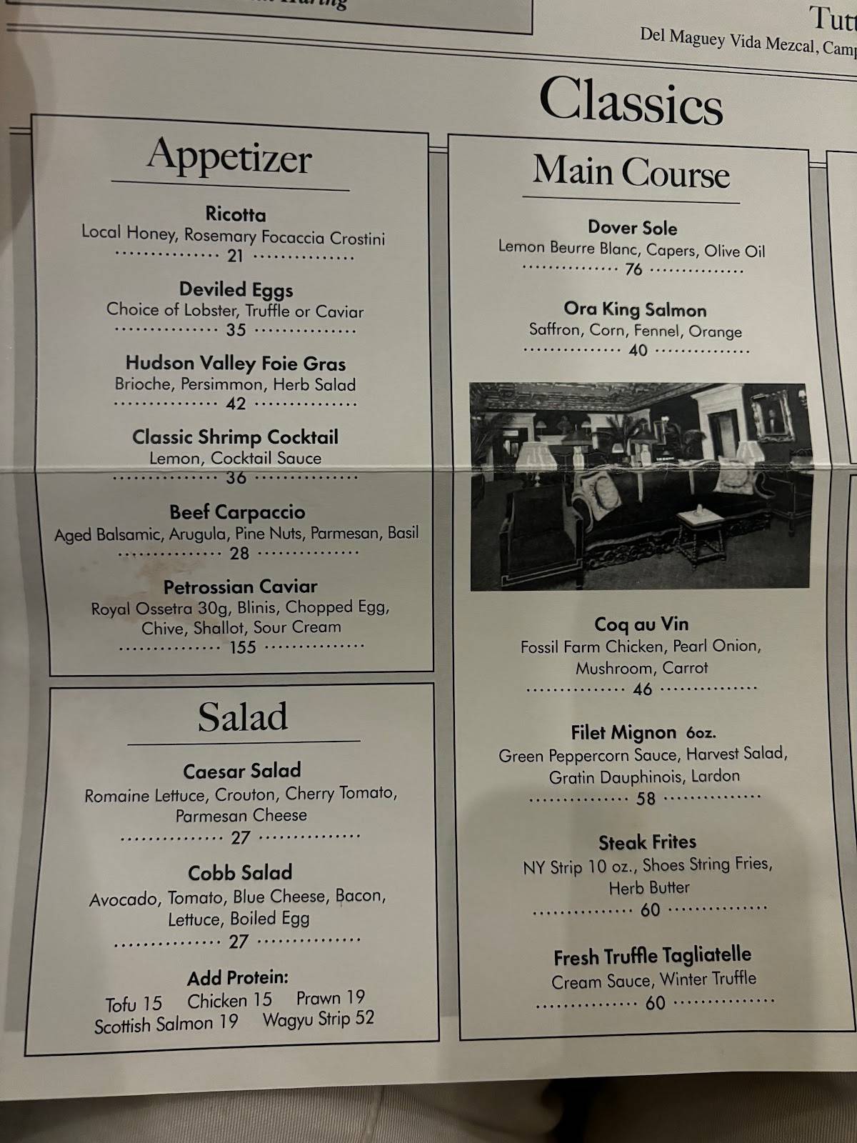 Menu at Gotham Lounge, New York City, 700 5th Ave Lobby