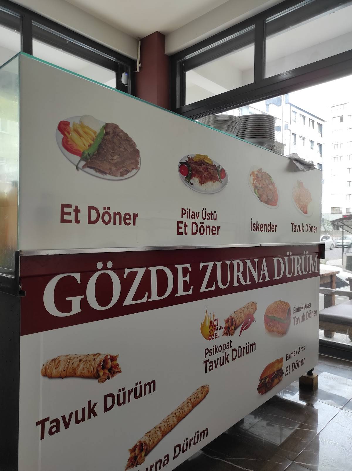 Menu at Gözde Zurna Dürüm, Istanbul