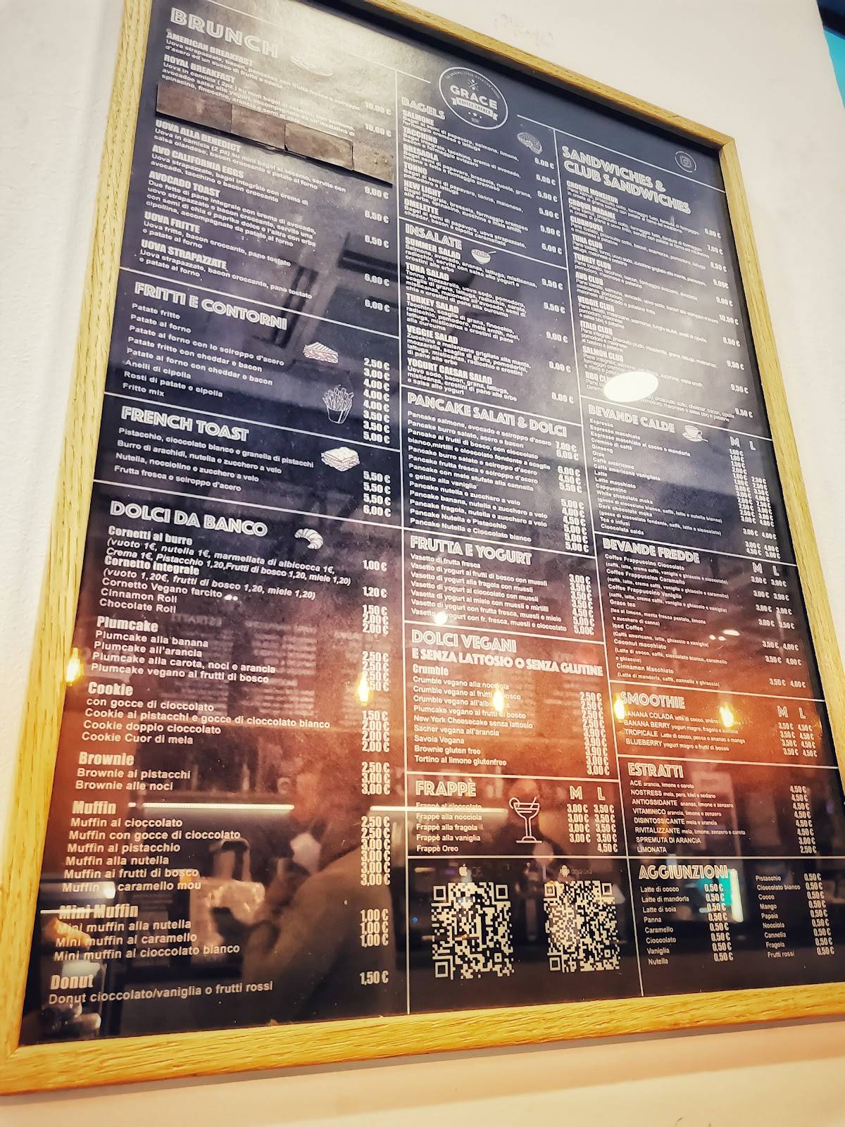 Menu at Grace Coffee Corner cafe, Palermo, Viale Venere
