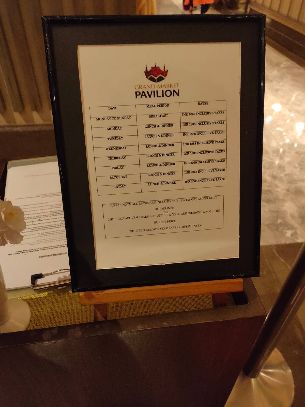 Menu at Grand Market Pavilion, Kolkata