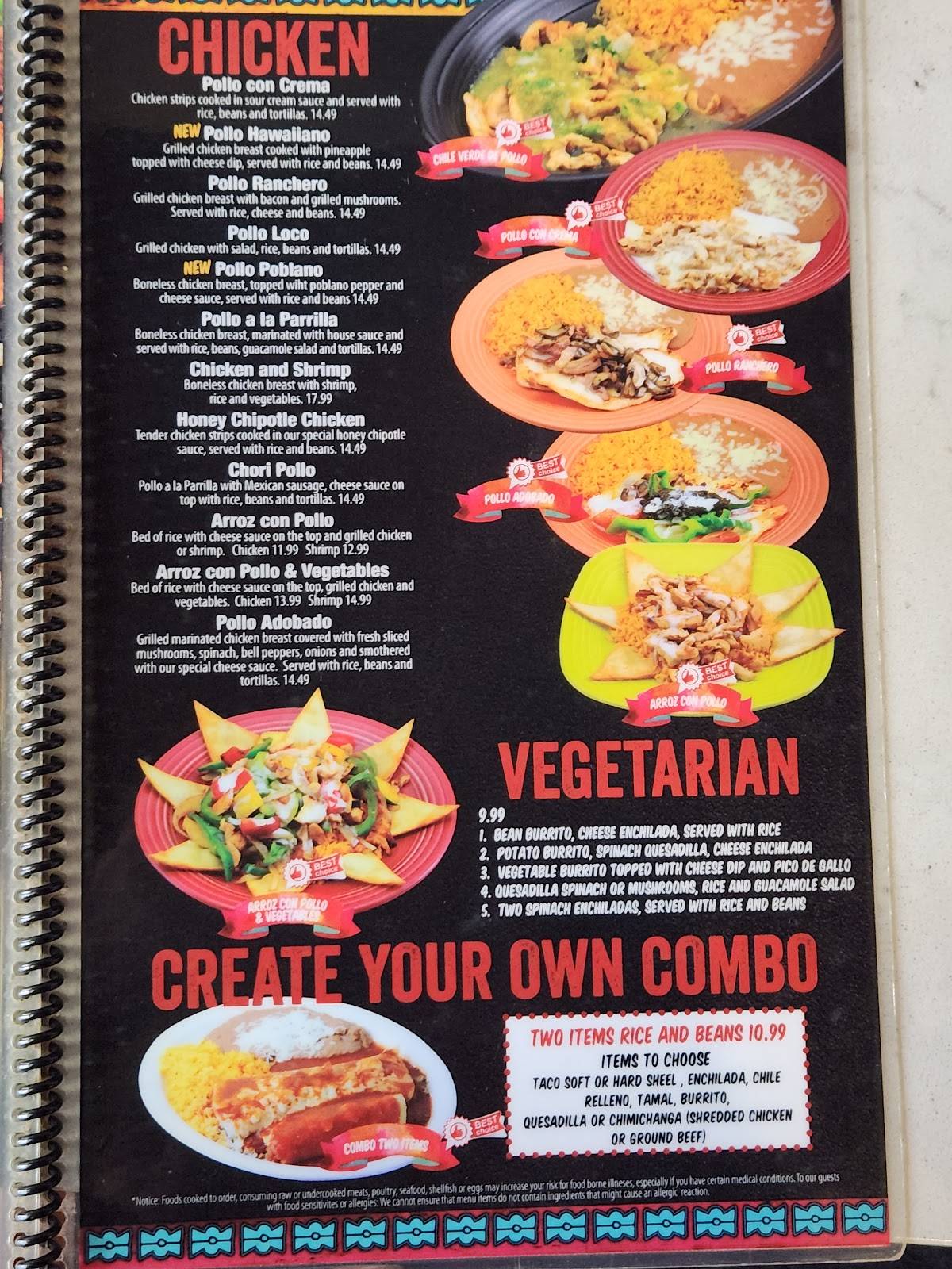 Menu at Don Patron Mexican Grill restaurant, Greensburg