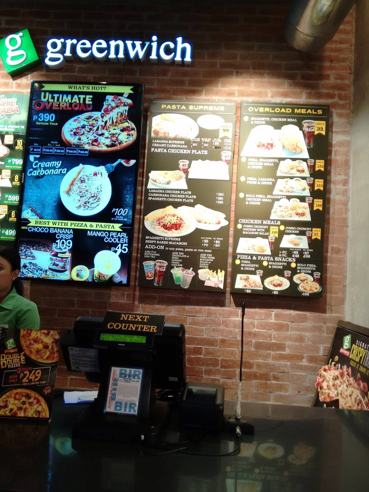 Carta de comida rápida Greenwich, Ciudad Quezon, Gr Flr