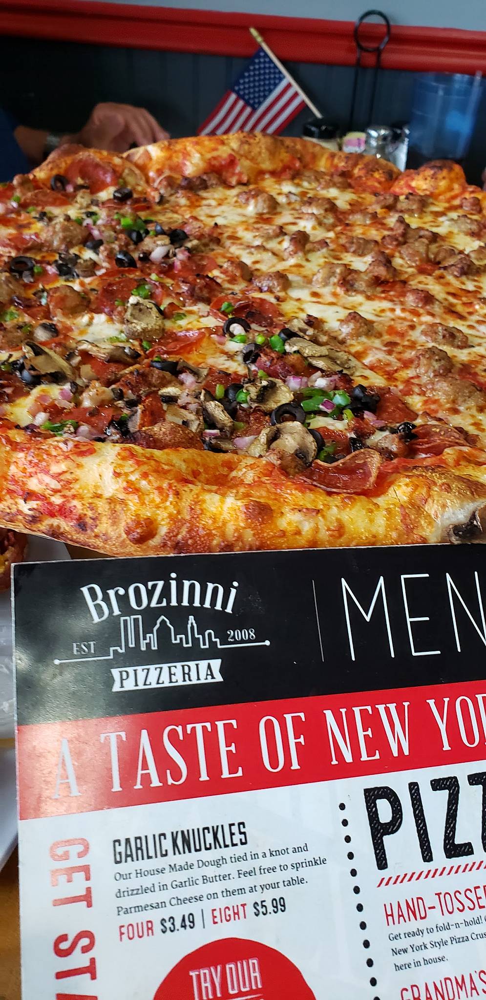 Menu at Brozinni Pizzeria, Indianapolis, S Emerson Ave # 240