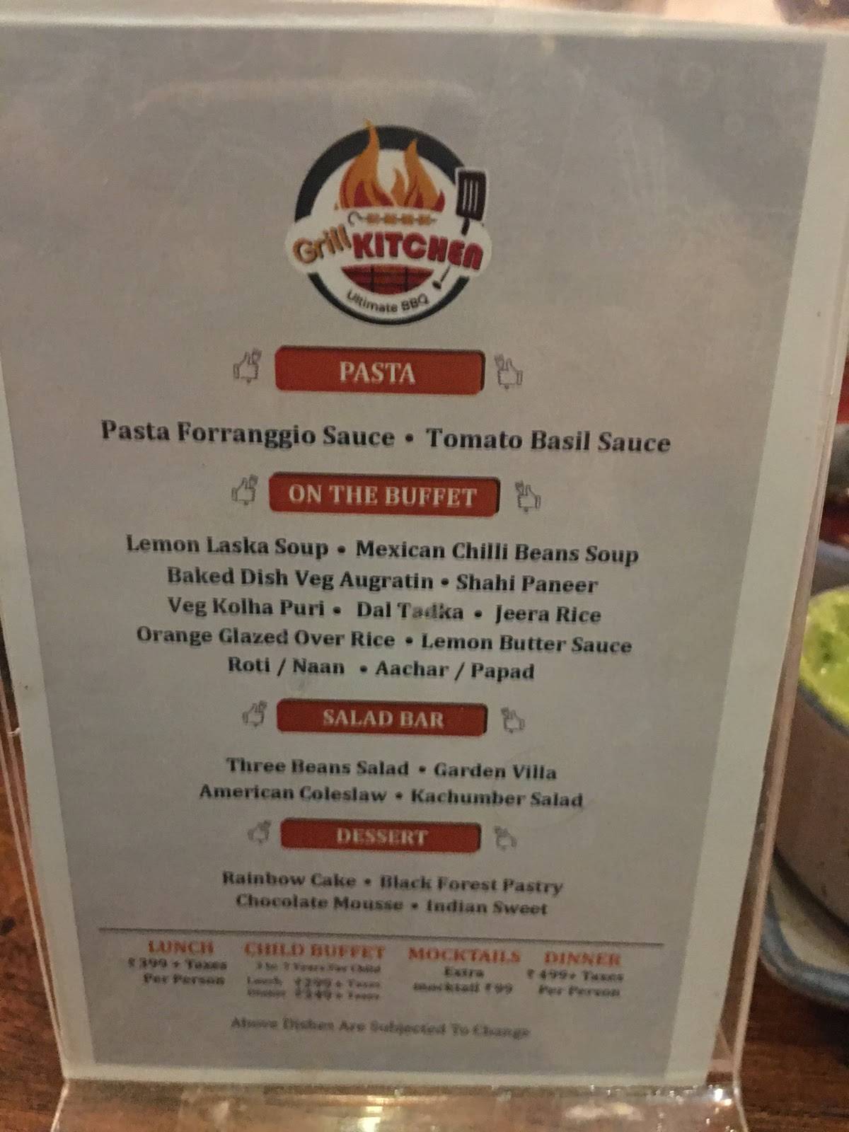Menu at Grill kitchen Ultimate BBQ Sindhu Bhavan, Ahmedabad