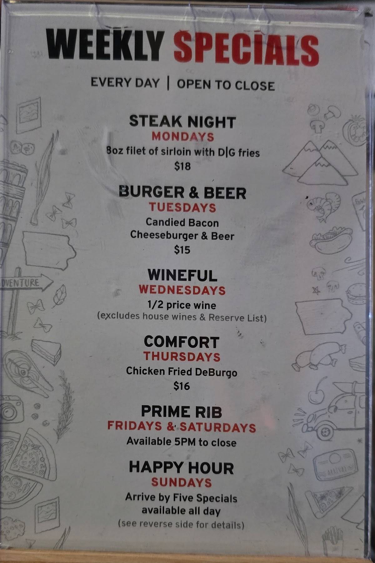 Menu at Destination Grille pub & bar, Grimes