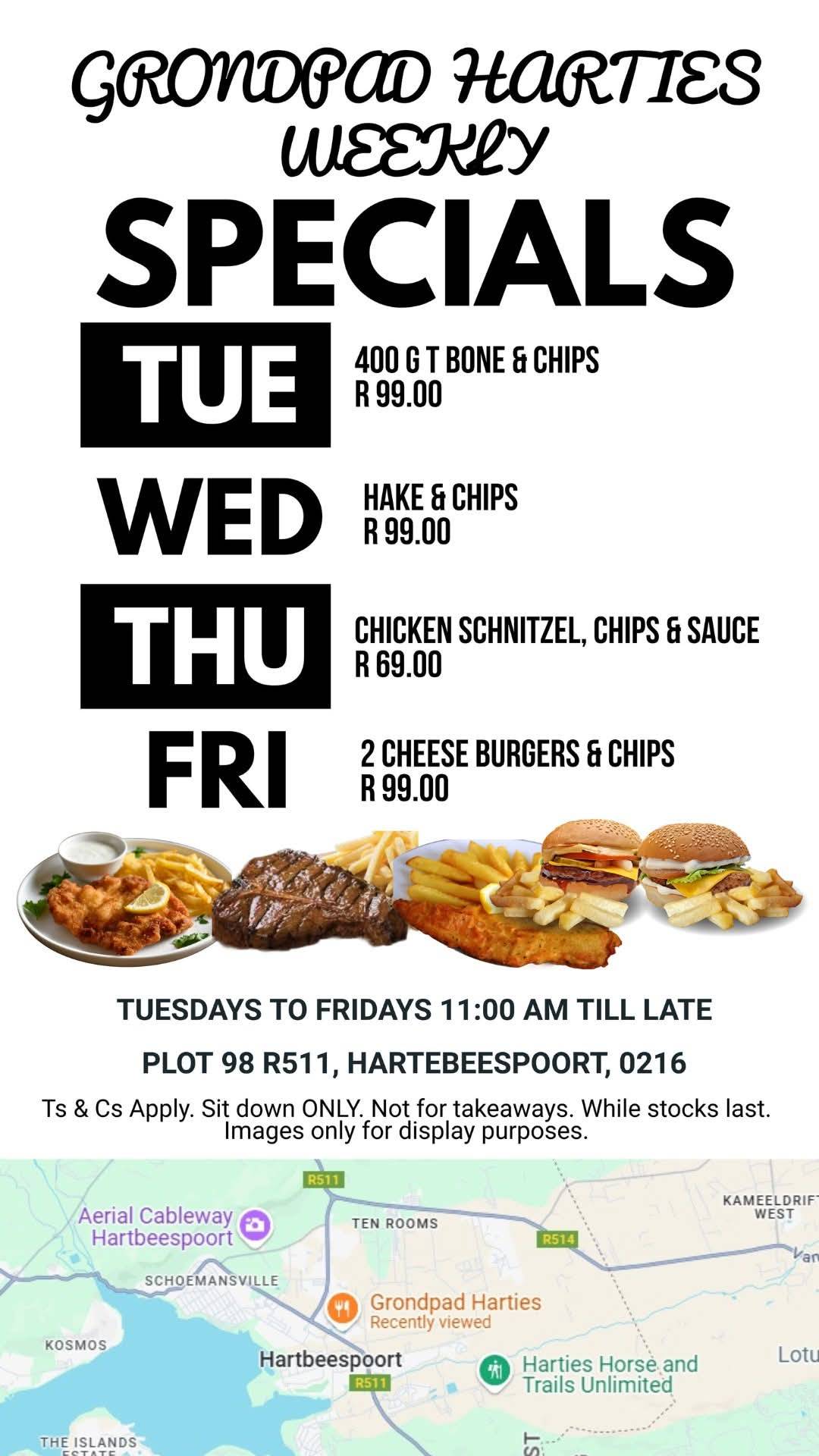 Menu at Grondpad Braaihuis restaurant, Centurion