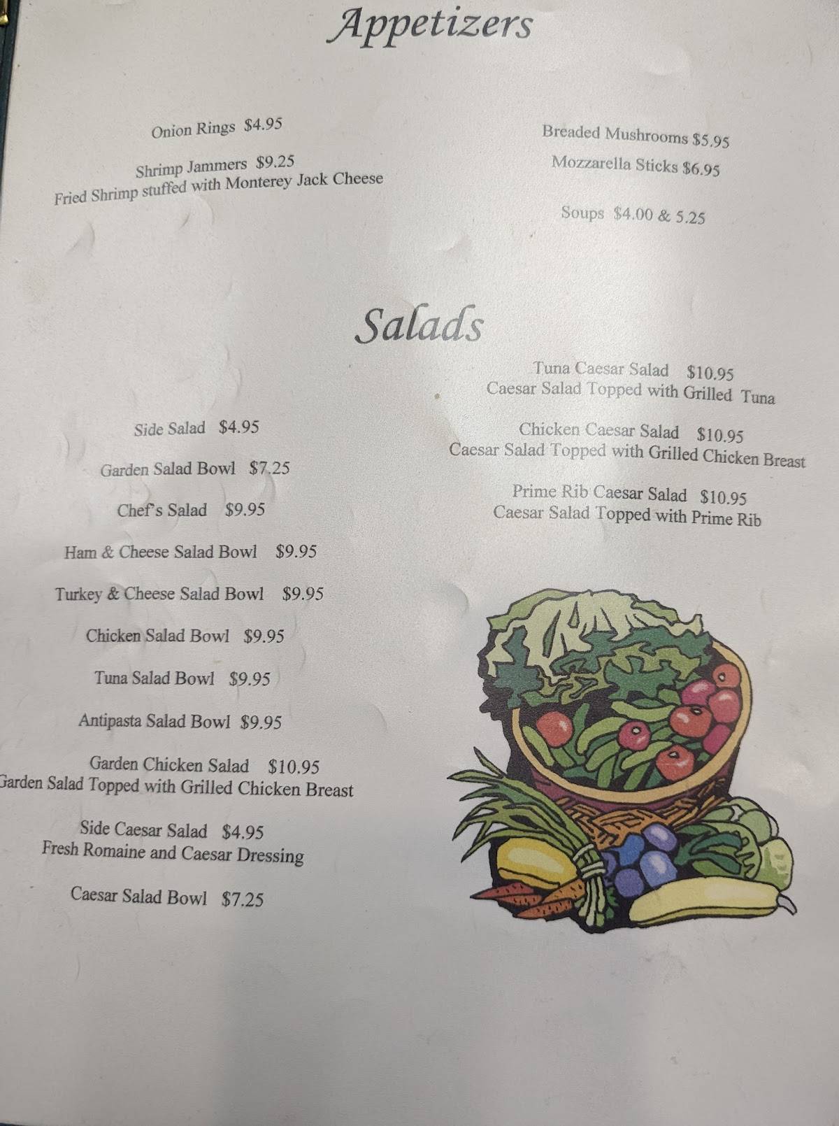 Menu at Guilday's restaurant, Newark