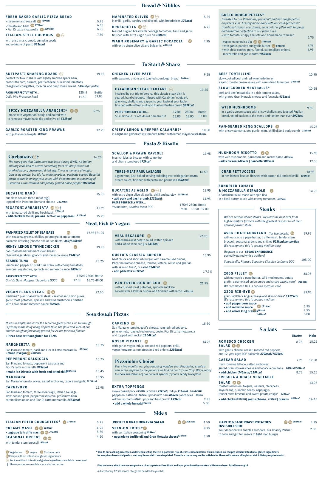 Menu at Gusto Italian pub & bar, Heswall, 146-148 Telegraph Rd