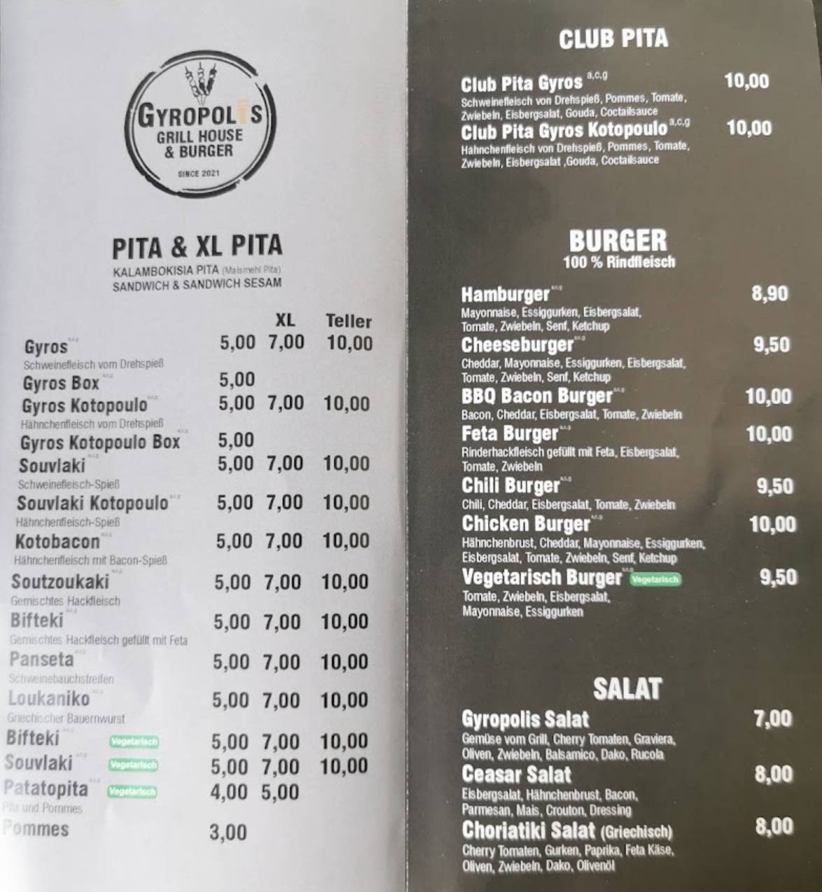 Speisekarte von Gyropolis Grill House restaurant, München