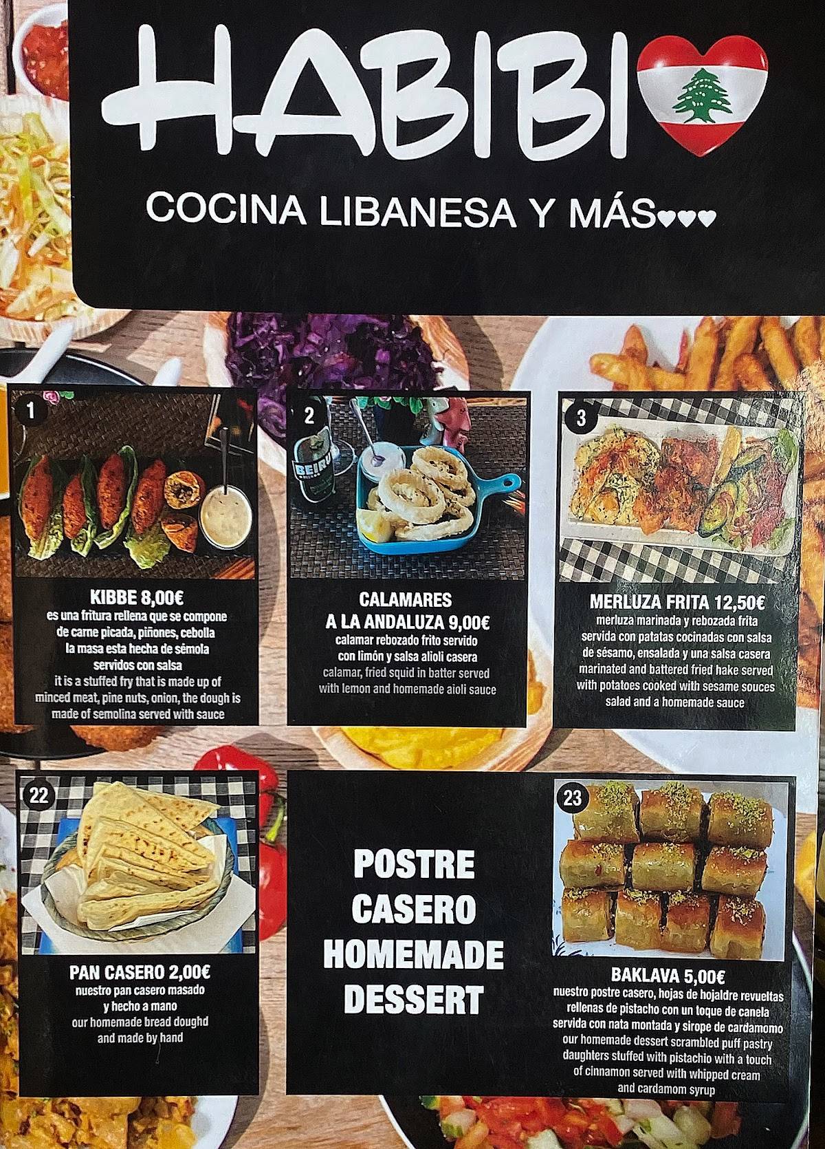 Carta del pub y bar HABIBI, Magaluf