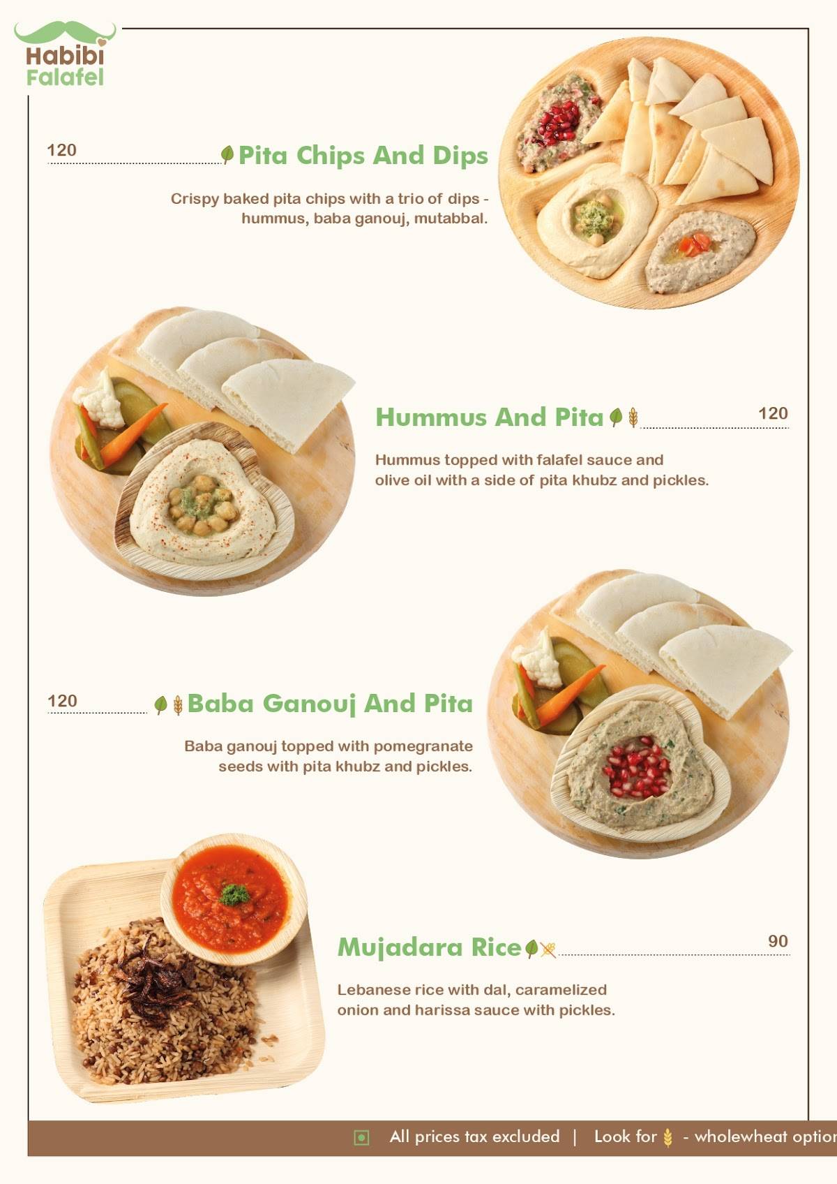 Menu at Habibi Falafel, Bengaluru, 969