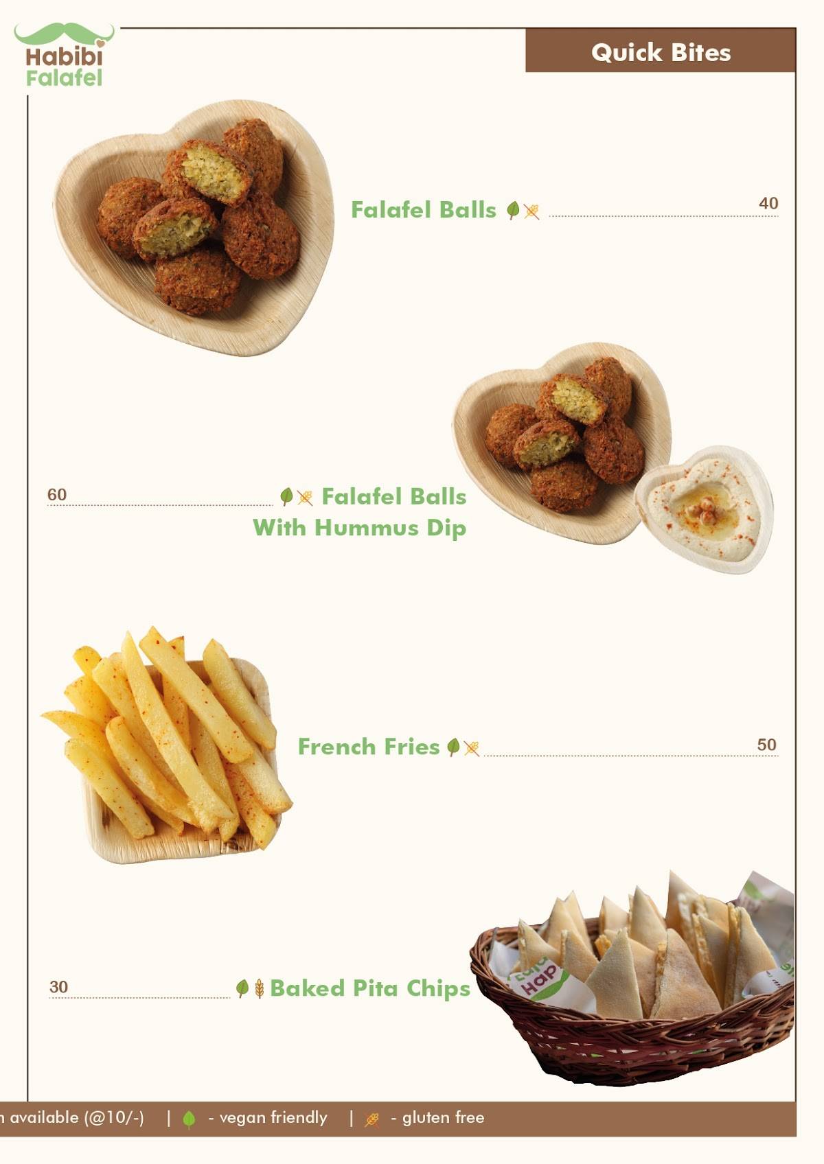 Menu at Habibi Falafel, Bengaluru, 969