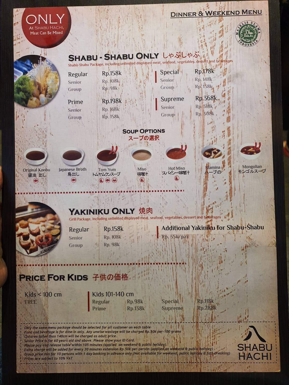 Menu at Hachi Grill Ampera restaurant, Jakarta, Jl. Ampera Raya No.11