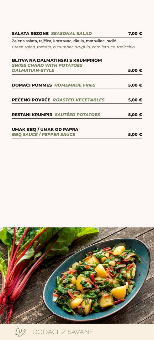 Menu at Hakuna Matata Beach Bar, Bol