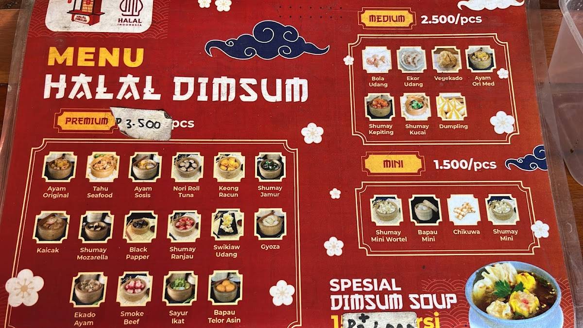 Menu at Halal Dimsum restaurant, Kudus